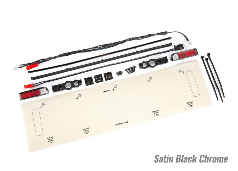Drag Slash LED Tail Light Set W/Power Harness (Black Chrome) (SKU: 949